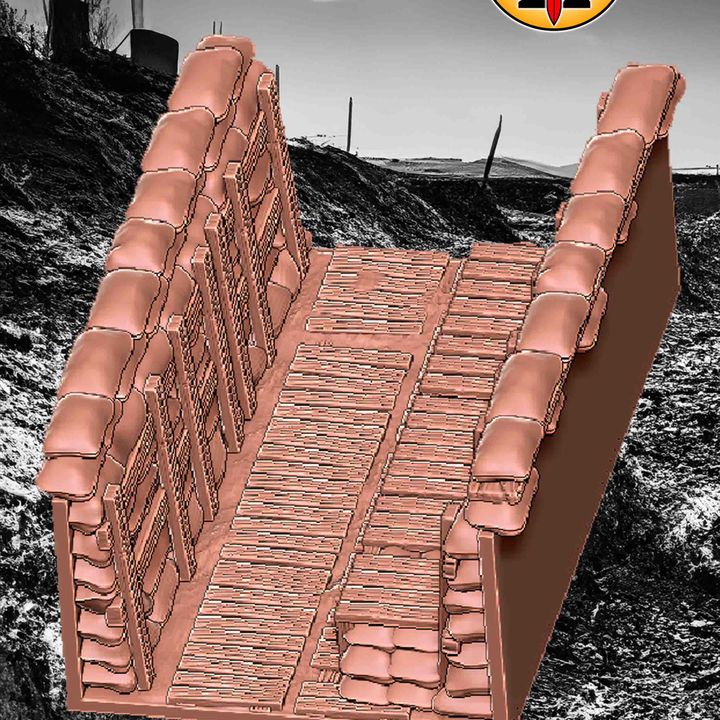 3D Printable Trench Bundle 1 by Skirmish Tabletop Terrain