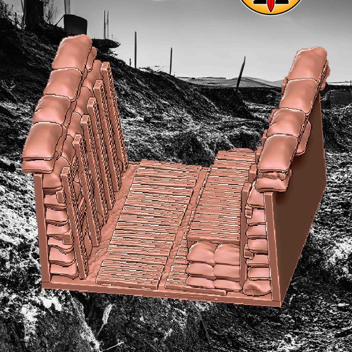 3D Printable Trench Bundle 1 by Skirmish Tabletop Terrain