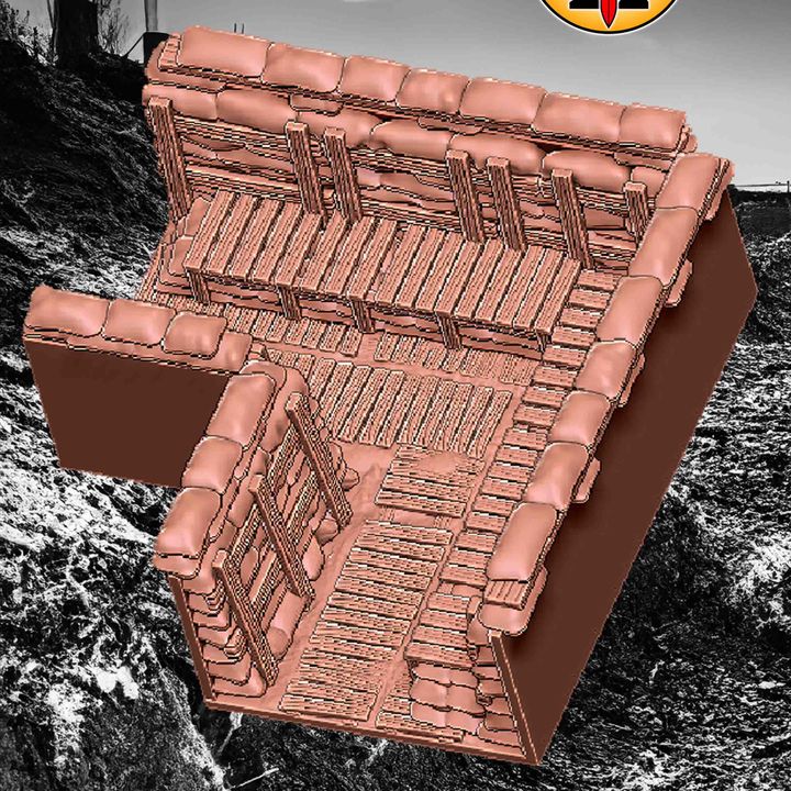 3D Printable Trench Bundle 1 by Skirmish Tabletop Terrain