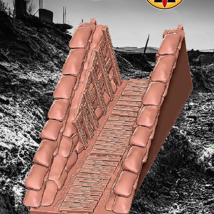 3D Printable Trench Bundle 1 by Skirmish Tabletop Terrain