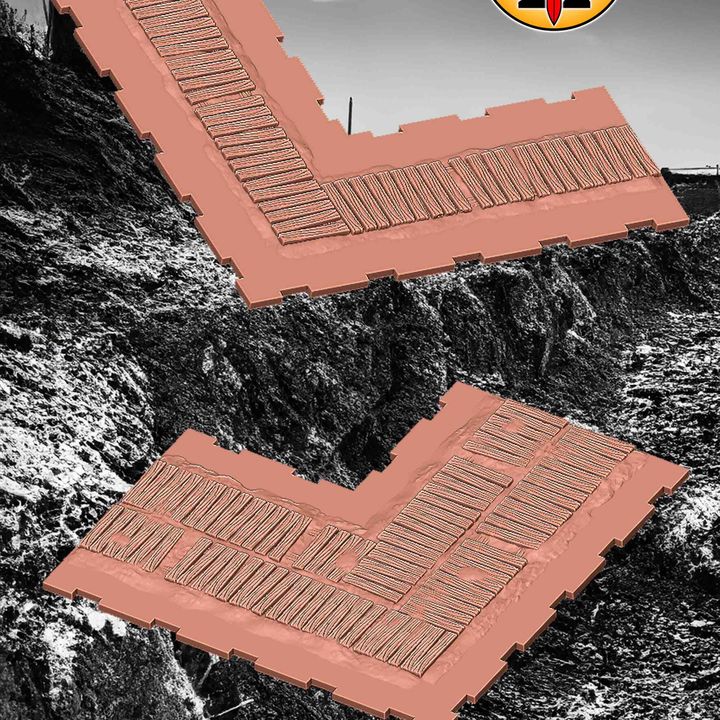 3D Printable Trench Bundle 1 by Skirmish Tabletop Terrain