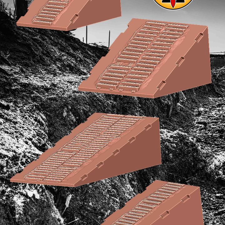 3D Printable Trench Bundle 1 by Skirmish Tabletop Terrain