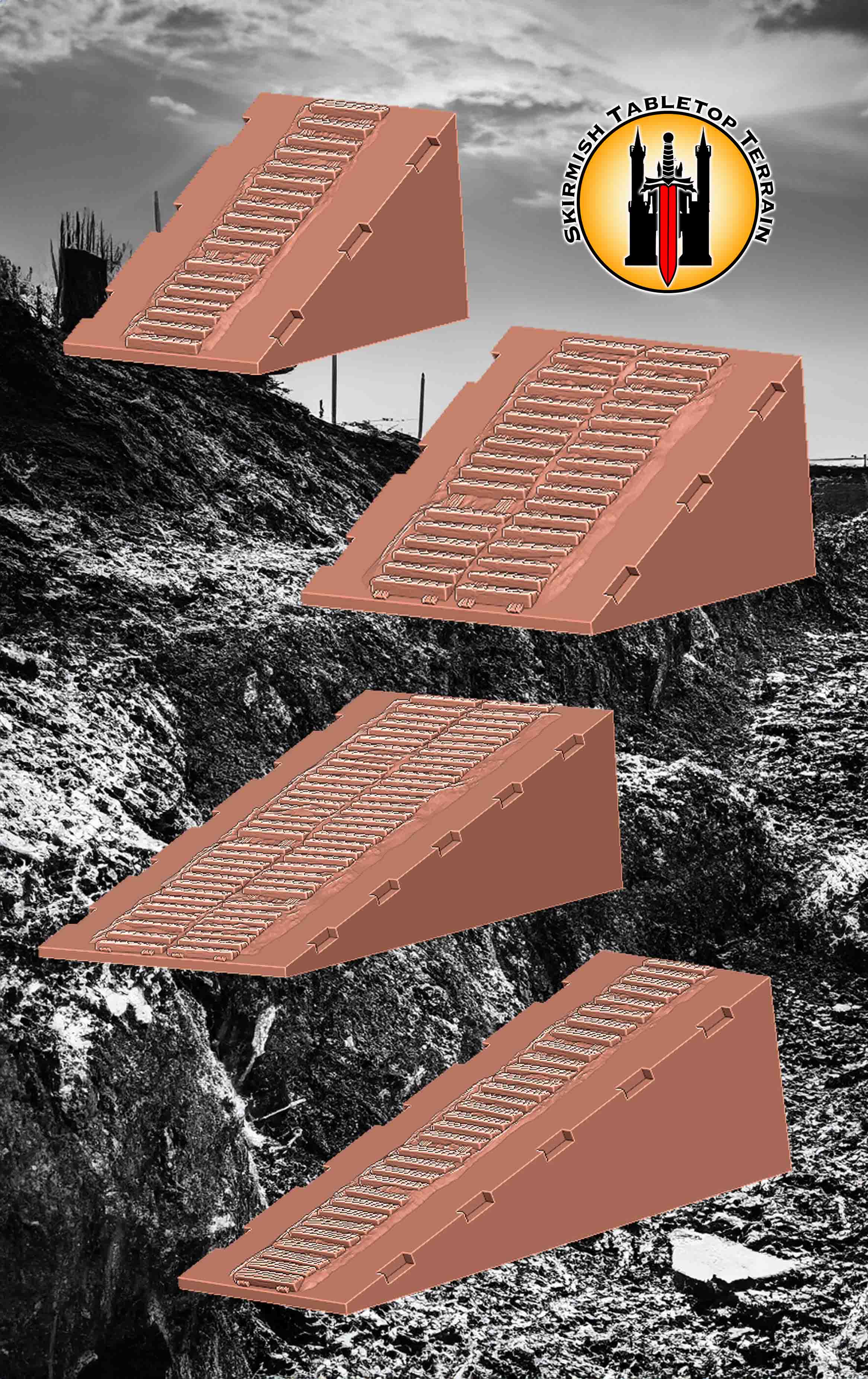 3D Printable Trench Bundle 1 by Skirmish Tabletop Terrain