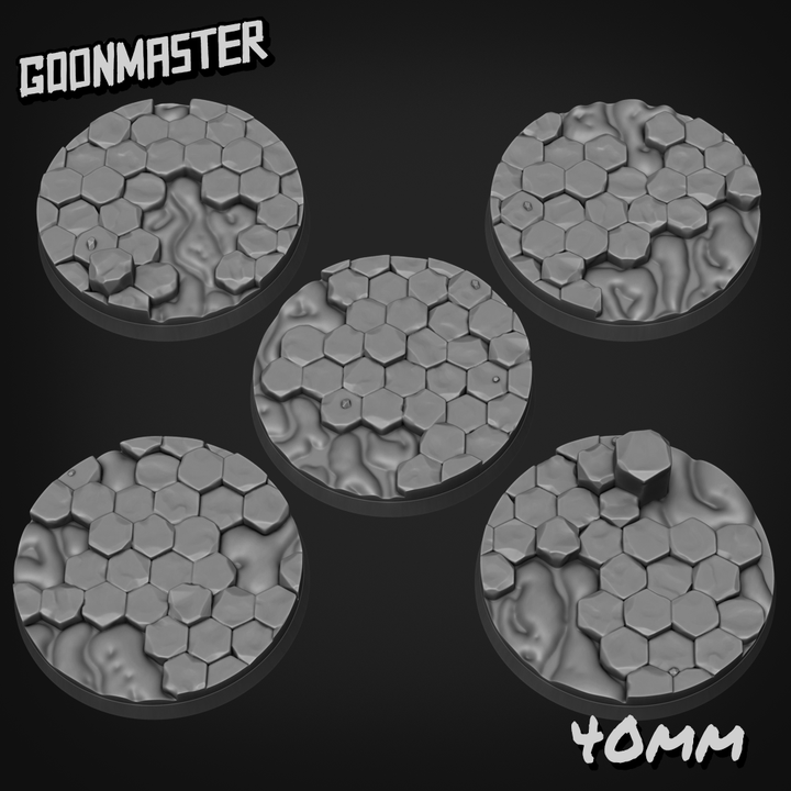 3D Printable Basalt Lava Floor Base Set by Goon Master