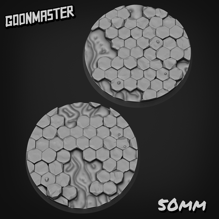 3D Printable Basalt Lava Floor Base Set by Goon Master