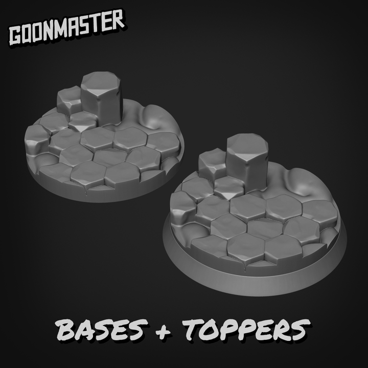 3D Printable Basalt Lava Floor Base Set by Goon Master