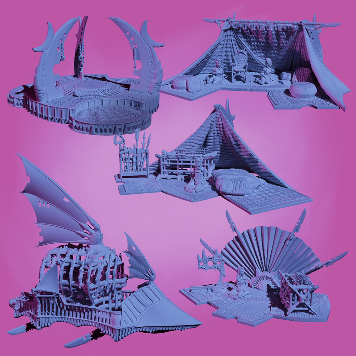 3D Printable Dark Elf Encampment by EonsOfBattle