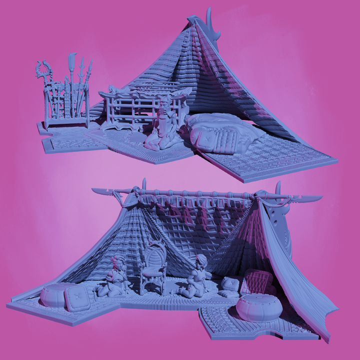 3D Printable Dark Elf Encampment by EonsOfBattle