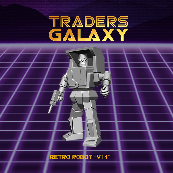 3D Printable Retro Robot - V14 by Traders Galaxy Miniatures and Games