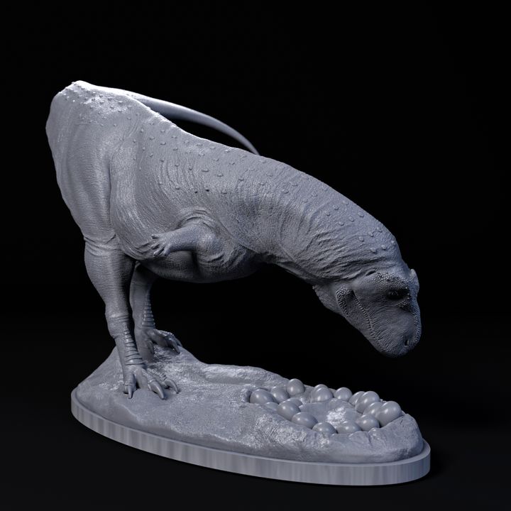3D Printable Rajasaurus mother with nest 1-35 scale pre-supported ...