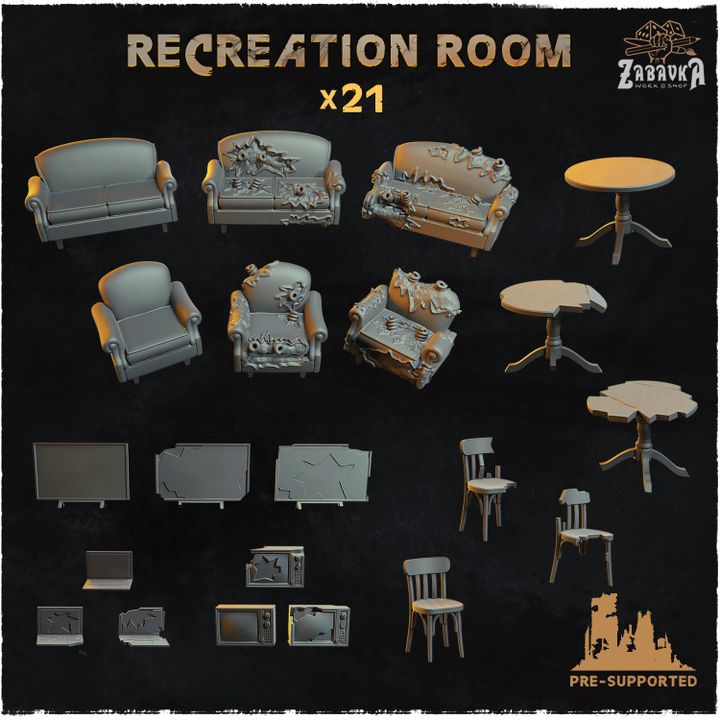 3D Printable Recreation room - Basing Bits 2.0 by Zabavka Workshop