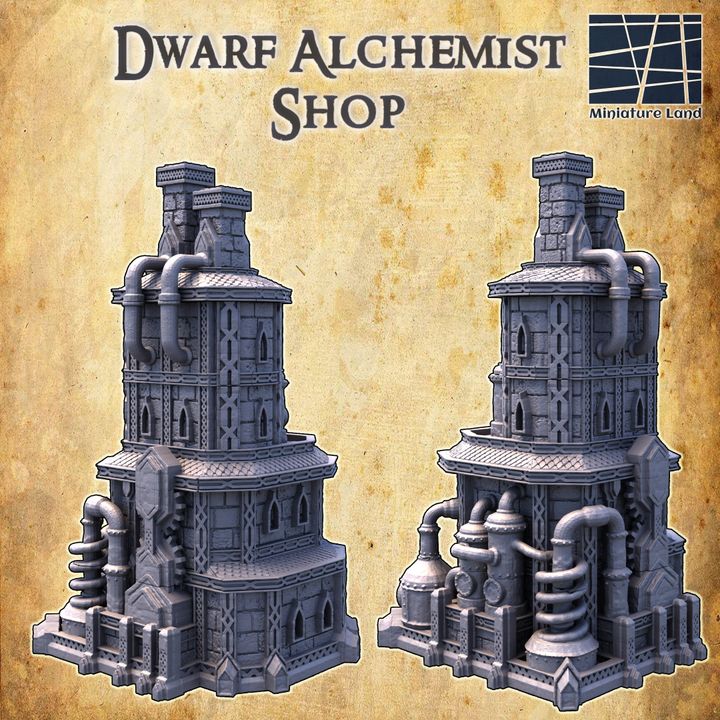 3D Printable Dwarf Alchemist Shop - Tabletop Terrain - 28 MM by ...