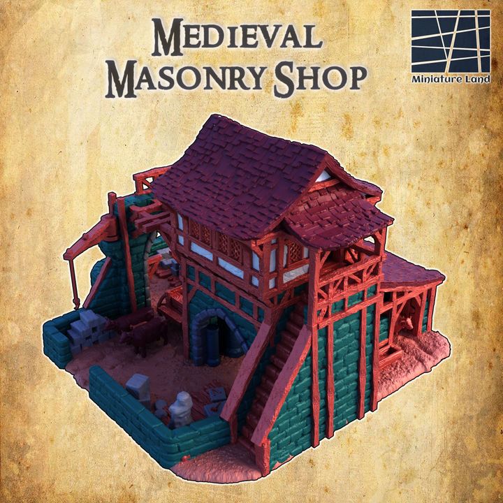 3D Printable Medieval Masonry Shop - Tabletop Terrain - 28 MM by ...
