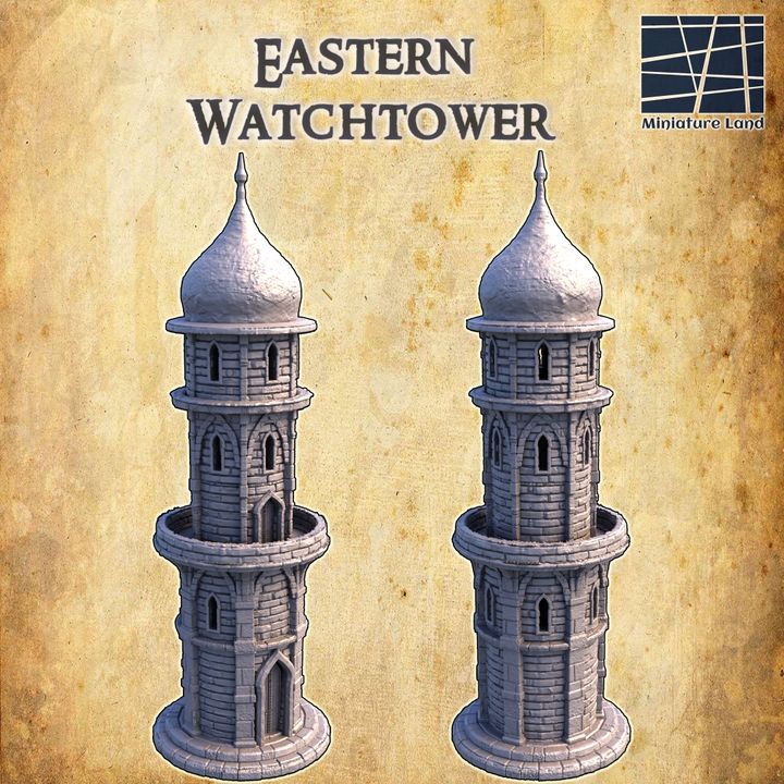 3D Printable Eastern Watchtower - Tabletop Terrain - 28 MM by MiniatureLand