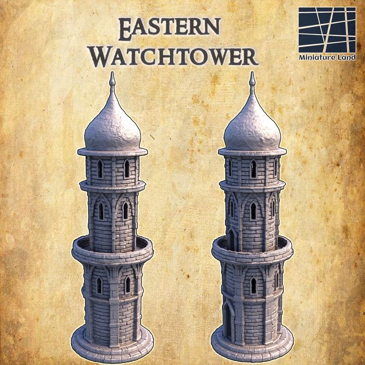 3D Printable Eastern Watchtower - Tabletop Terrain - 28 MM by MiniatureLand