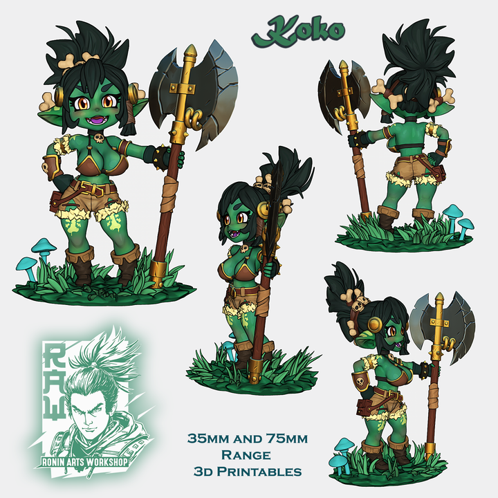 3D Printable Chibi Goblin - Koko by Ronin Arts Workshop