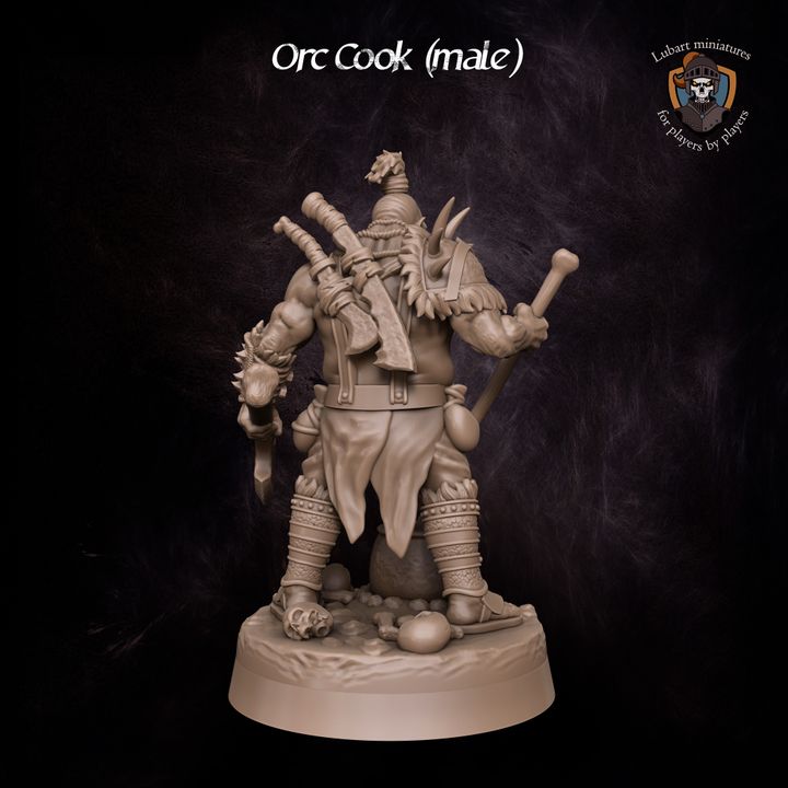 3D Printable Orc Cook Male by Lubart Miniatures