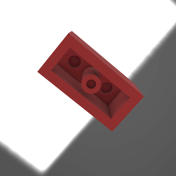 3D Printable LEGO Brick 1X2 by VLAD-MARIUS