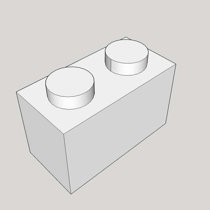 3D Printable LEGO Brick - 1X2 by VLAD-MARIUS