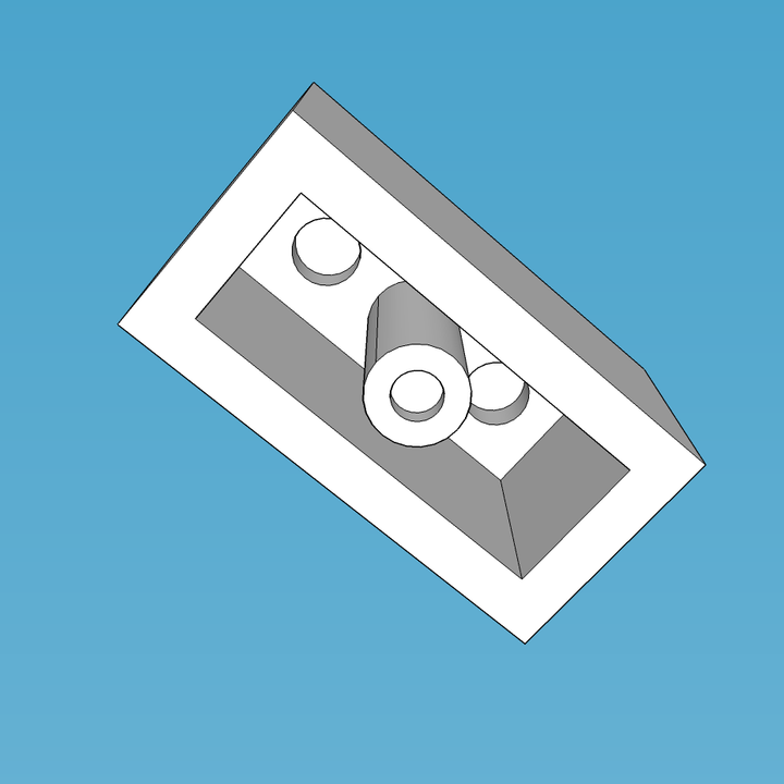 3D Printable LEGO Brick - 1X2 by VLAD-MARIUS