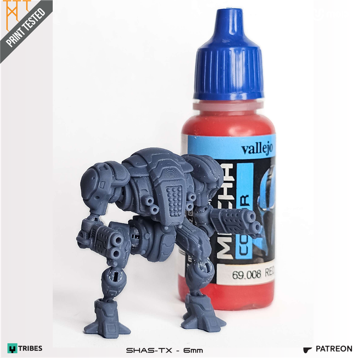 3D Printable SHAS-TX MECH 6mm Super Heavy Armored Support TX by Moid