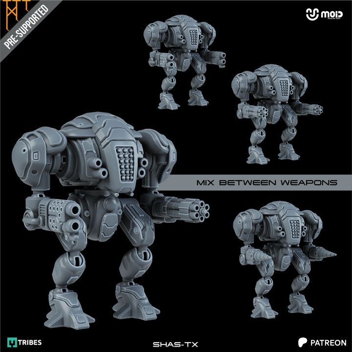 3D Printable SHAS-TX MECH 6mm Super Heavy Armored Support TX by Moid