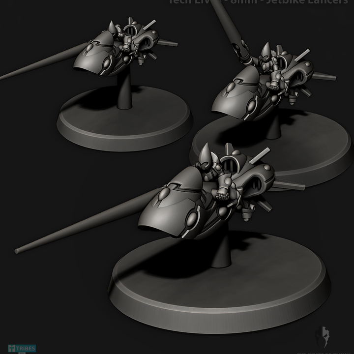 3D Printable Jetbikes - Tech Elves - 8mm by Edge Miniatures