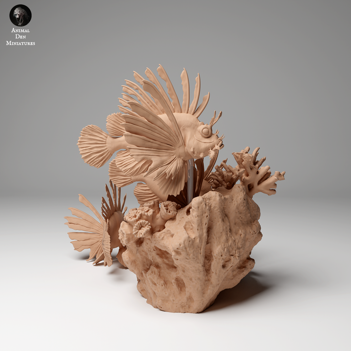 3D Printable Red Lionfish by Animal Den Miniatures
