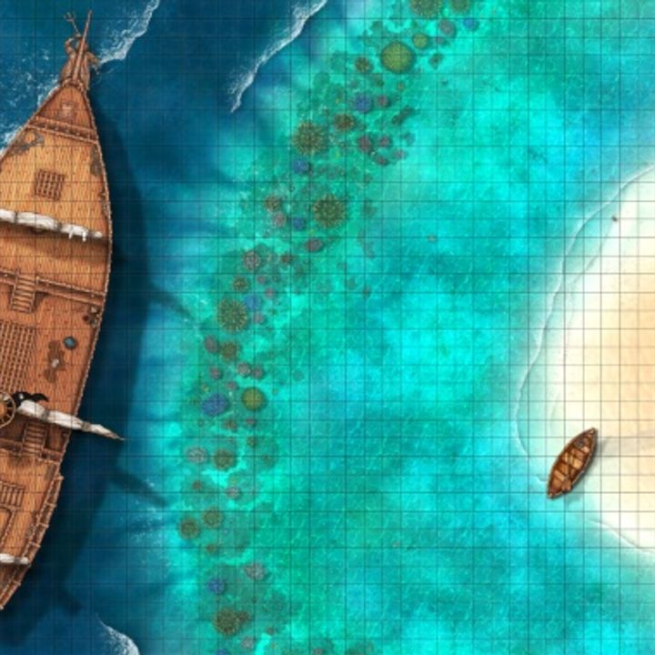 3D Printable Pirate Treasure Map by Rhasmus Battlemaps