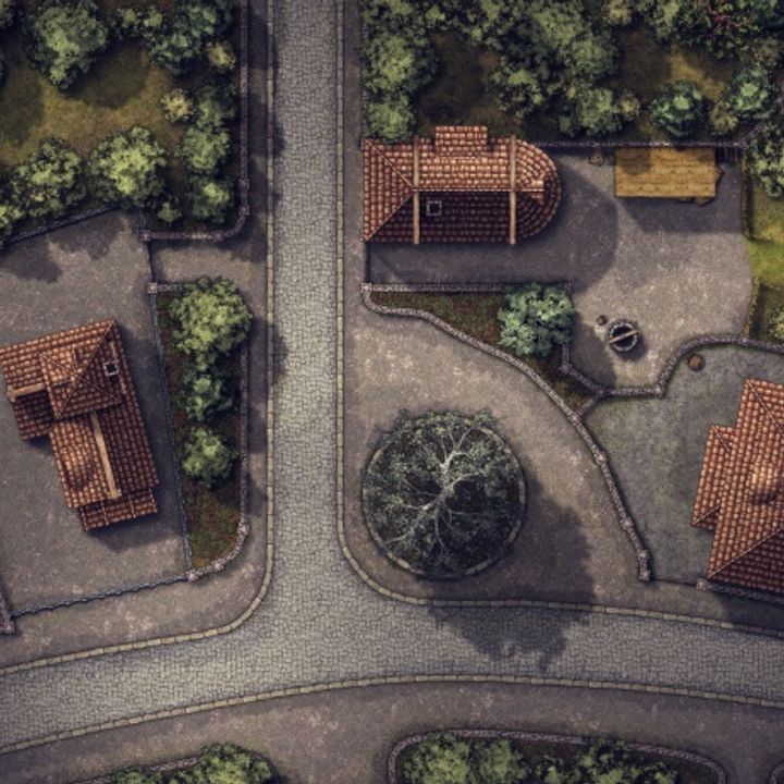 3D Printable City Center Map by Rhasmus Battlemaps