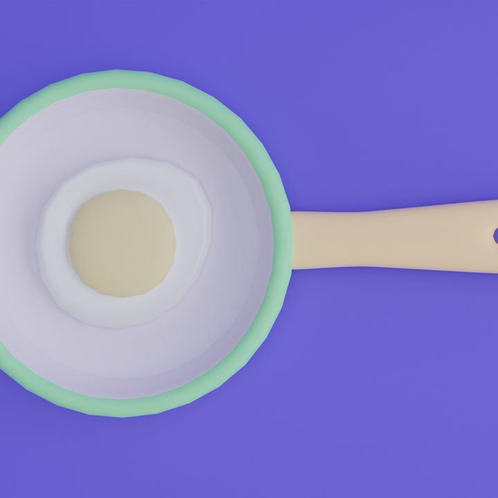 3D Printable Cook Pan With Omelette by Kuldeep Nayak