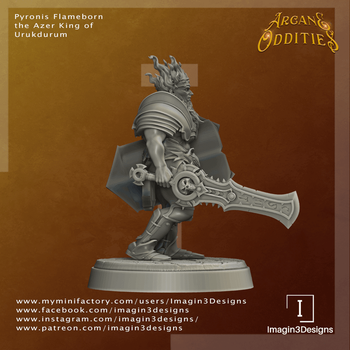 3D Printable Pyronis Flameborn, the Azer King of Urukdurum (with Throne ...