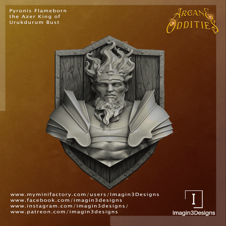 3D Printable Pyronis Flameborn, the Azer King Bust by Imagin3Designs
