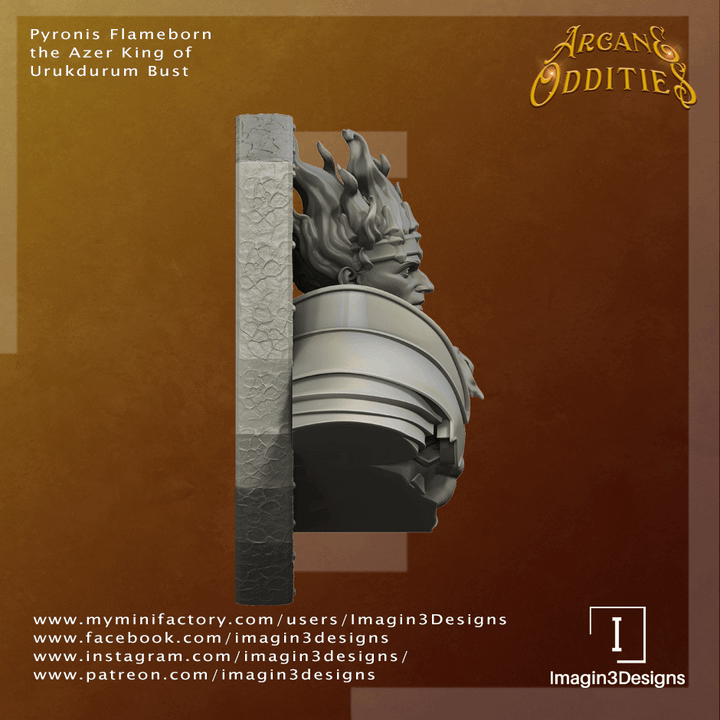 3D Printable Pyronis Flameborn, the Azer King Bust by Imagin3Designs