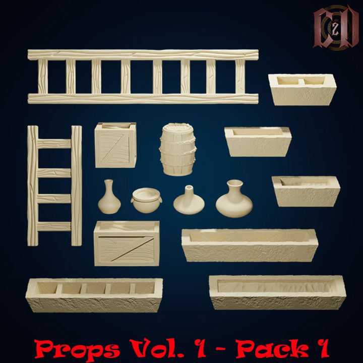 3D Printable Props Bundle Vol. 1 by C2Dwellers