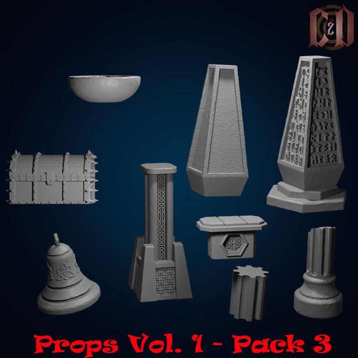 3D Printable Props Bundle Vol. 1 by C2Dwellers