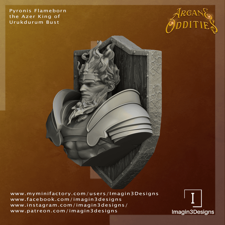 3D Printable Pre-supported Pyronis Flameborn, the Azer King Bust by ...
