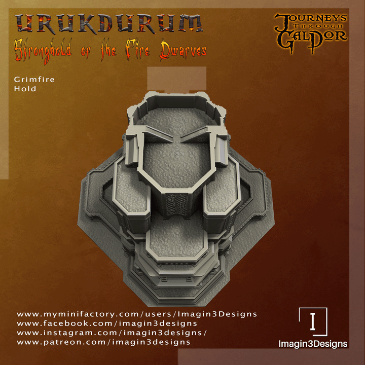 3D Printable Grimfire Hold - Fire Dwarf Castle by Imagin3Designs