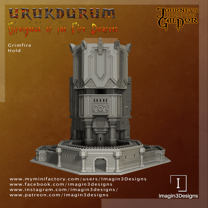 3D Printable Grimfire Hold - Fire Dwarf Castle by Imagin3Designs
