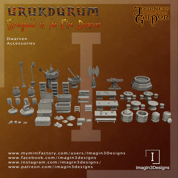 3D Printable Urukdurum: Fire Dwarf Stronghold COMPLETE SET by ...