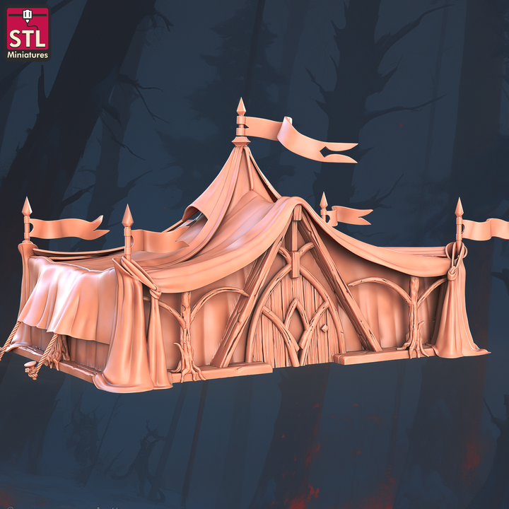 3D Printable Elf Camp Set by STL Miniatures