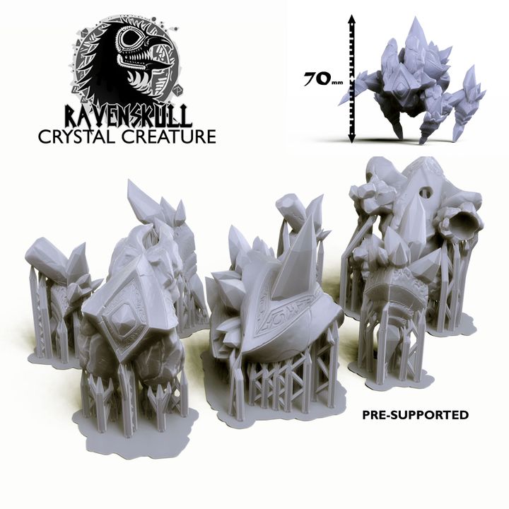 3D Printable Crystal Creatures by Ravenskull