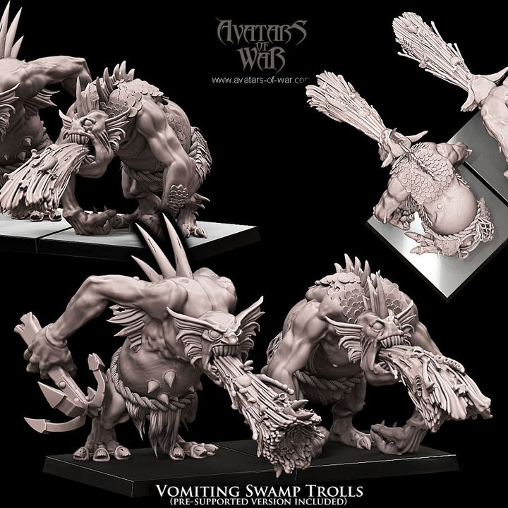 3D Printable Swamp Trolls Battle-Ready regiment (10 Swamp Trolls) by ...