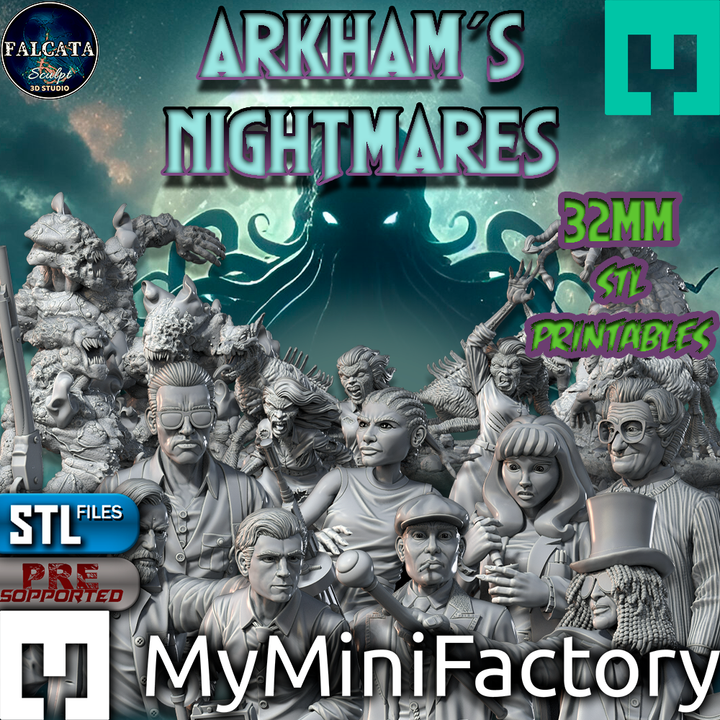 3D Printable ARKHAM'S NIGHTMARES - COMPLETE SET by Falcata 3d
