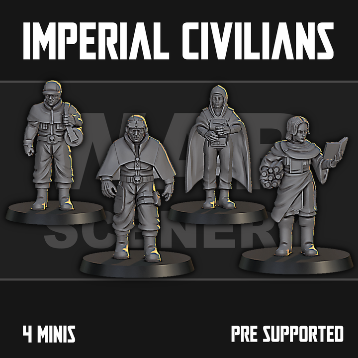 3D Printable Imperial Civilians by War Scenery