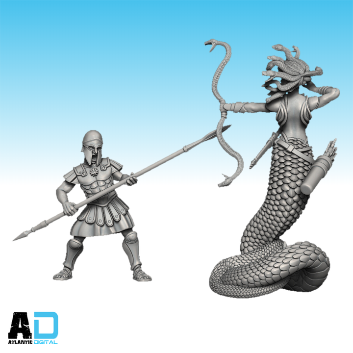 3D Printable Gorgons/Medusa and victims by Wargames Atlantic