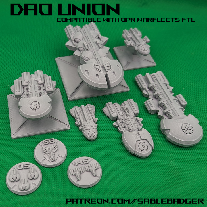 3D Printable OPR Warfleets FTL - DAO Union by brander roullett
