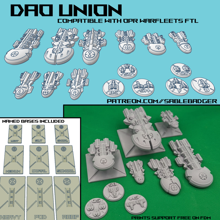 3D Printable OPR Warfleets FTL - DAO Union by brander roullett