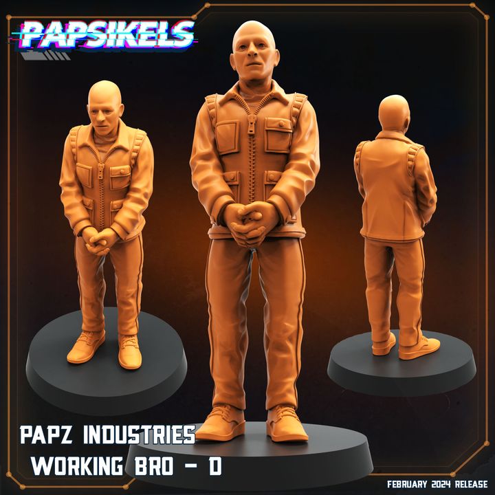 3D Printable PAPZ INDUSTRIES WORKING BROS SET 1 by PAPSIKELS MINIATURES