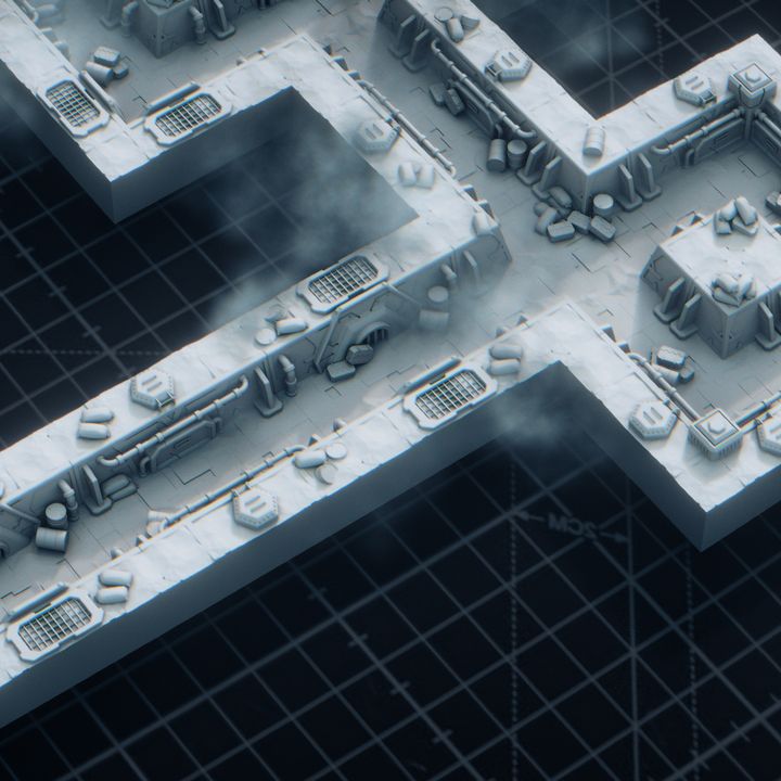 3D Printable WARSET SCI FI Trenches by BLACK COG Workshop